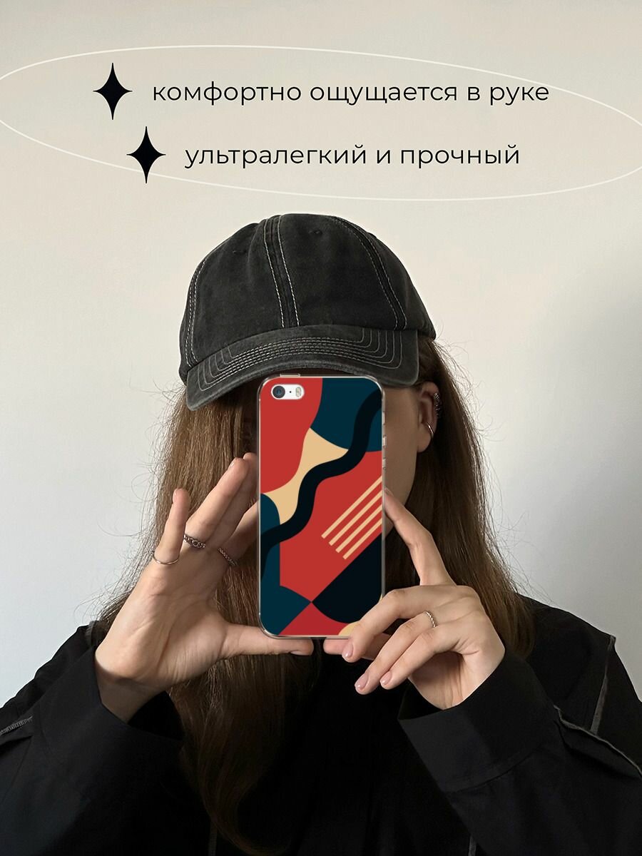 Чехол на Apple iPhone 5/5S/SE / Айфон 5/5S/SE с принтом Абстрактные линии — фото 1