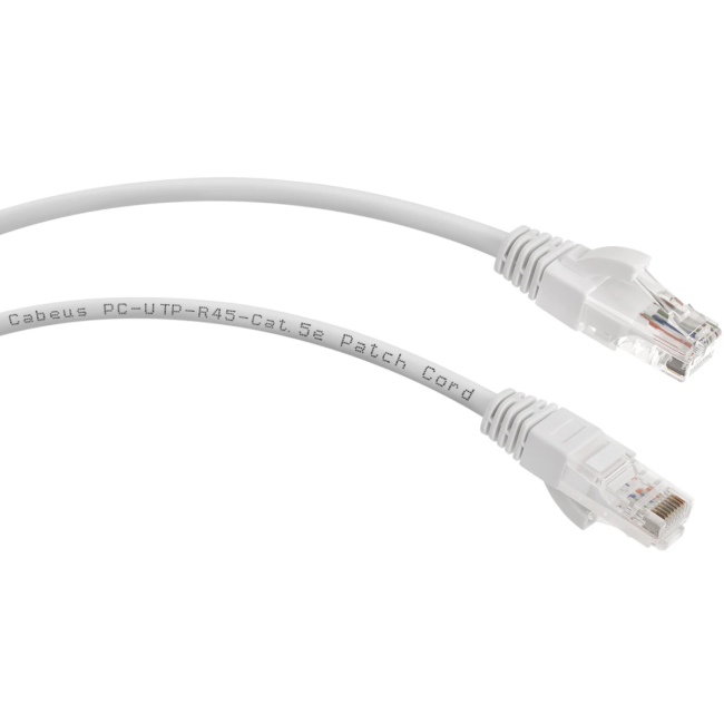 PC-UTP-RJ45-Cat.5e-1m-WH Кабель патч-корд U/UTP 5e кат. 1м. Cabeus неэкранированный, белый