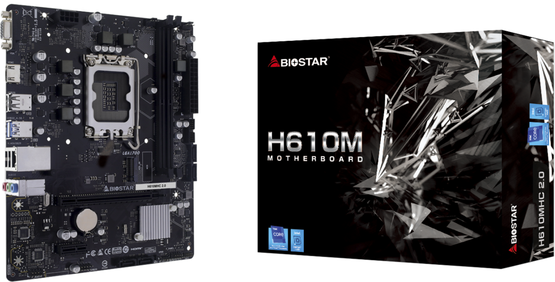 BioStar H610MHC 2.0 (RTL) LGA1700 PCI-E Dsub+HDMI GbLAN SATA MicroATX 2DDR4