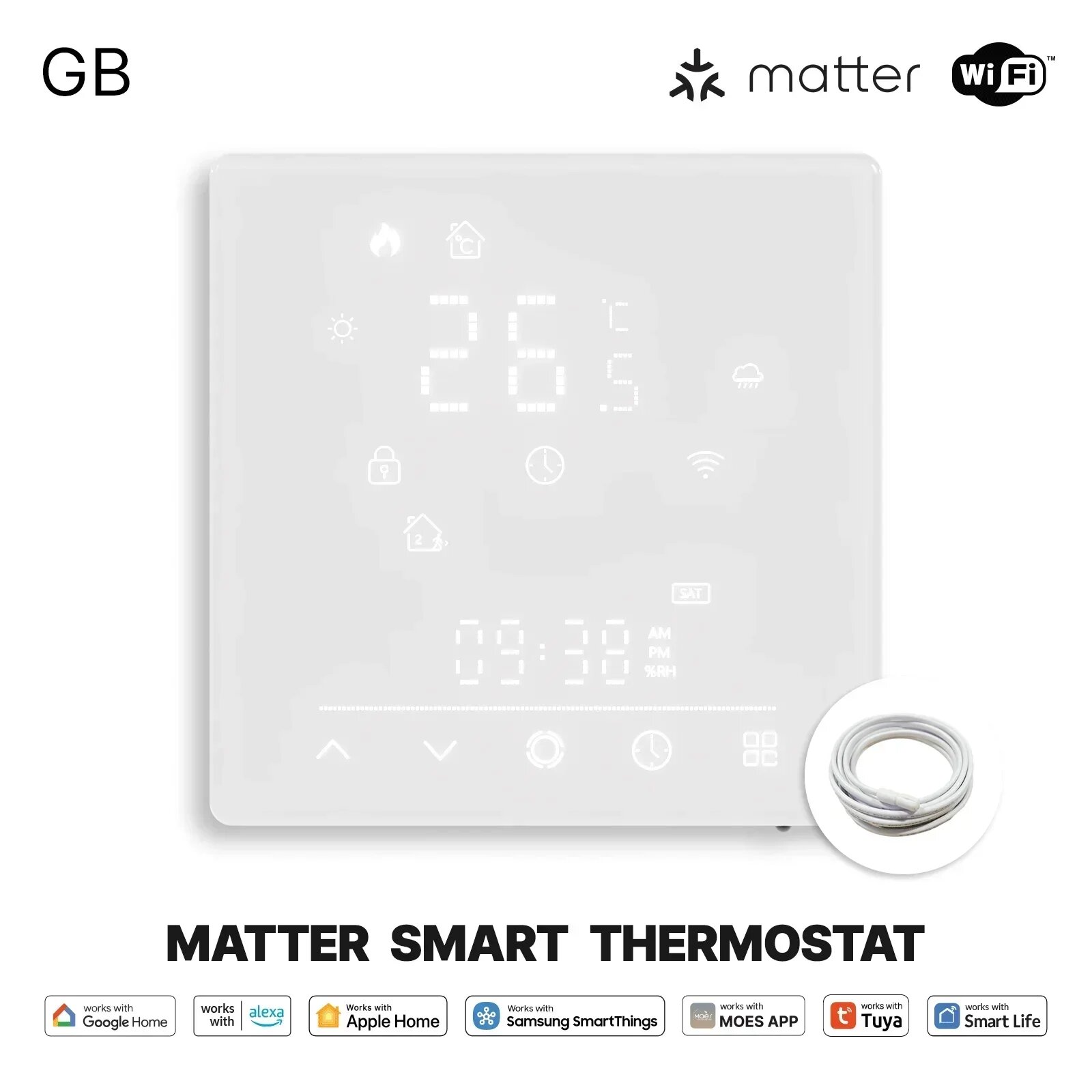 MOES Tuya Matter Умный термостат для электрического отопления Matter Electric Heat