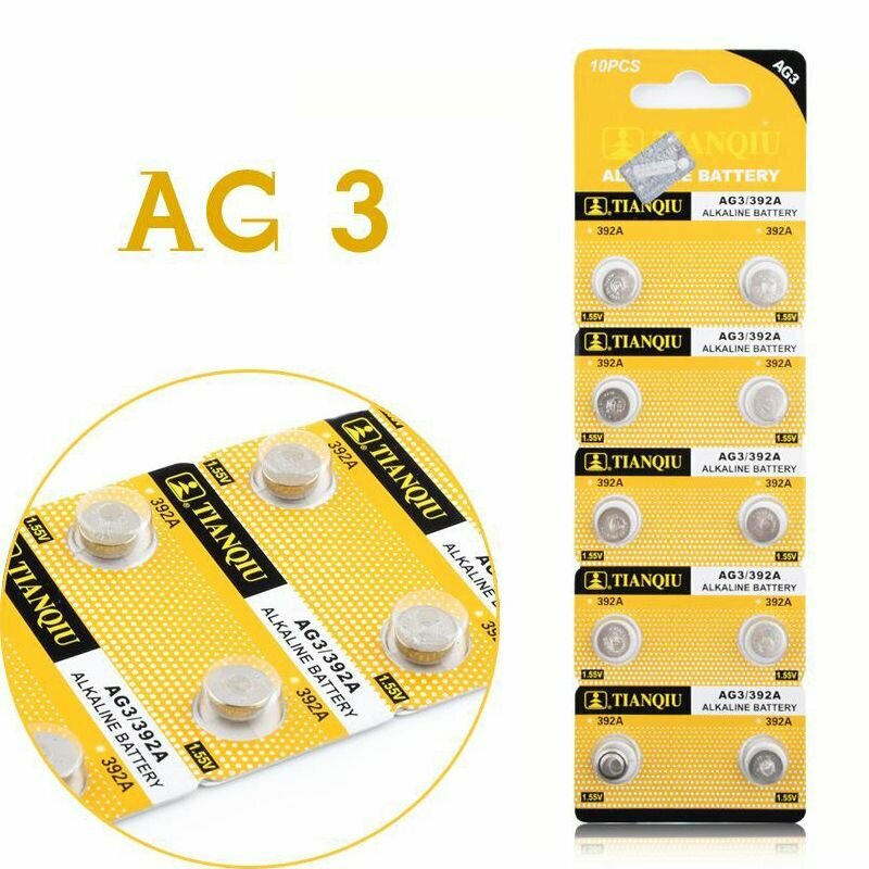 10шт Батарейки lr41 AG3 LR736 алкалиновые 1.5v