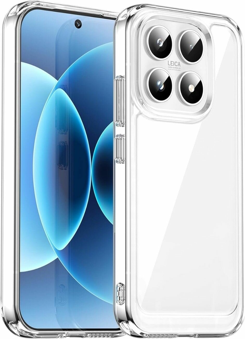 Чехол на Xiaomi 17 пластиковый с силиконовой окантовкой прозрачный