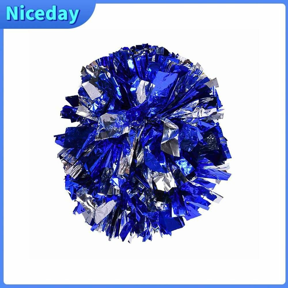 Помпоны для Аэробики для Болельщиц для Танцевальной вечеринки (Серебристо-синий)