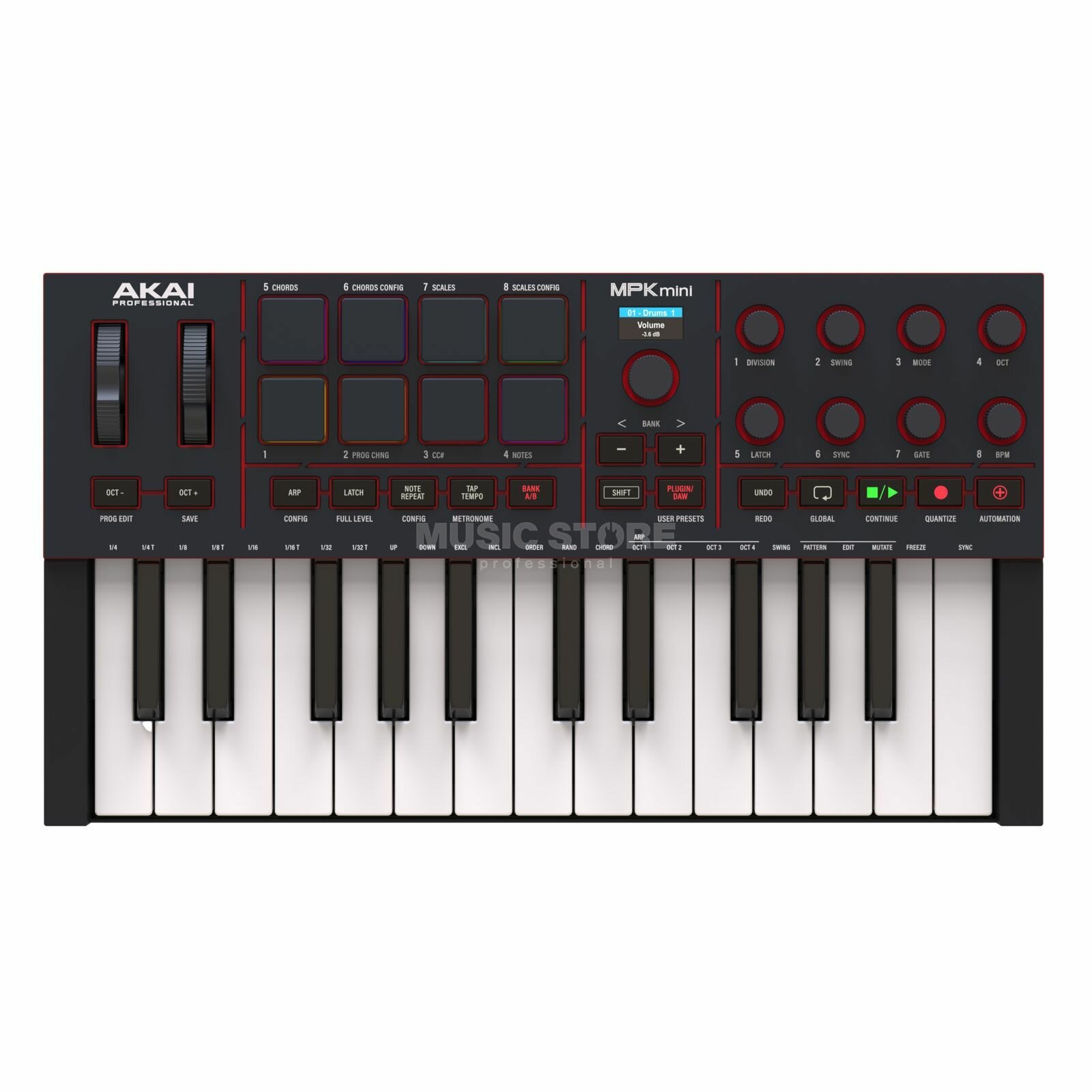 MIDI-клавиатура Akai Professional MPK Mini MK4, портативная, 25 клавиш, с RGB-подсветкой, черная