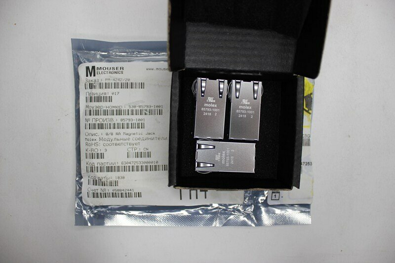 1 шт 85793-1001 Модульные соединители Ethernet 8/8 RA Magne Texas Instruments