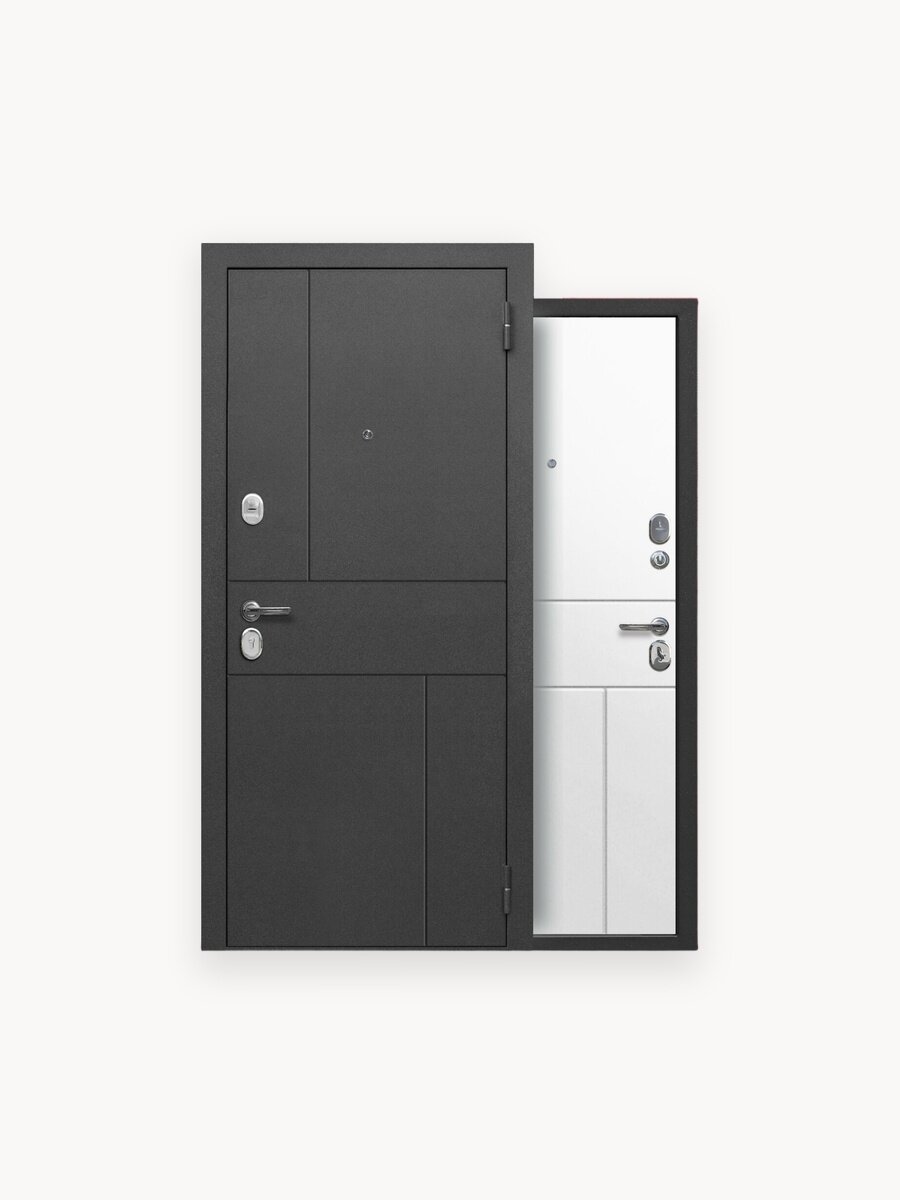 Входная металлическая дверь Foreman Ф-16 2050х960 мм, правая, Графит/Белый матовый, для квартиры