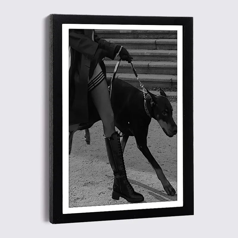 Черная фоторамка Doberman, 50x70 см