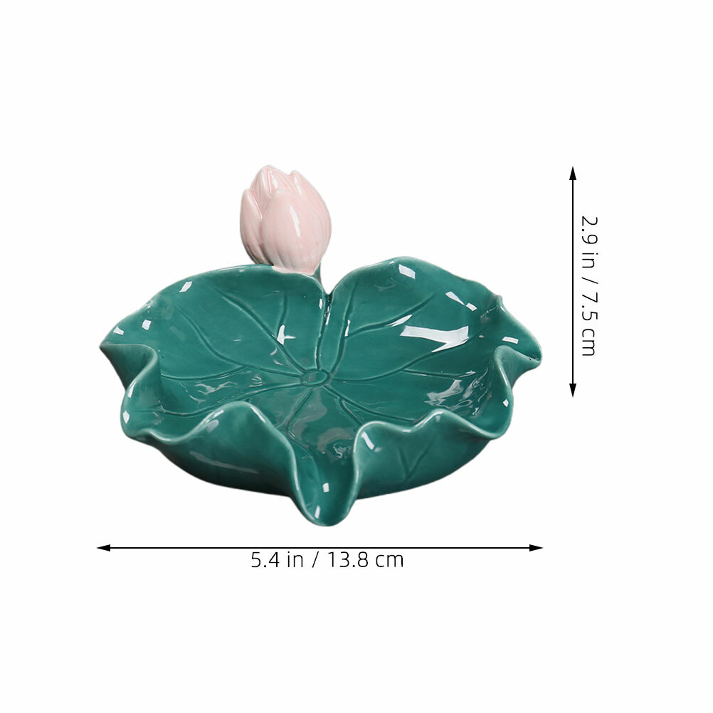 Керамическое Блюдце Для Мыла В Forme Листа Лотоса Самооттёк 13.80X11.50X7.50Cm