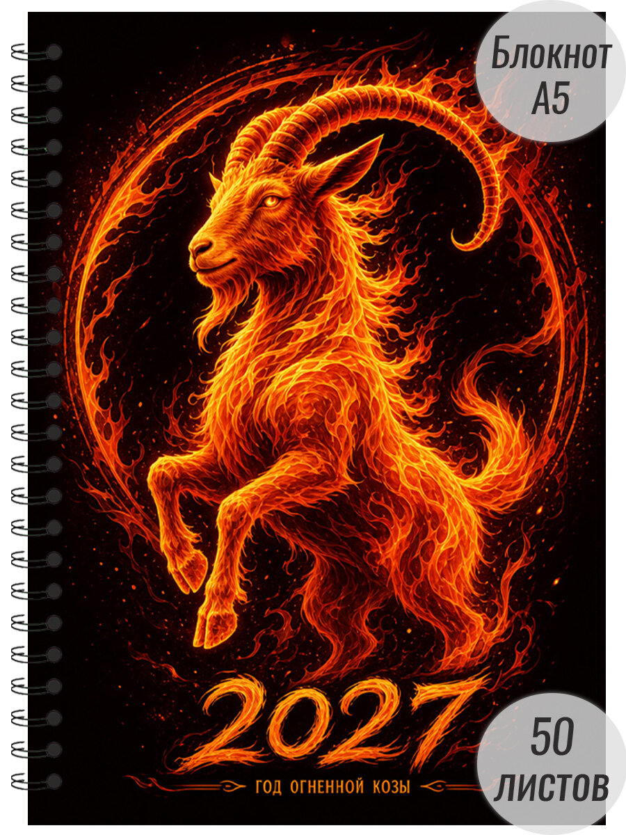 Блокнот символ 2027 - год огненной Козы