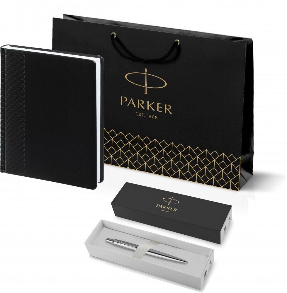 Подарочный набор: PARKER Jotter Essential 1953170, шариковая ручка и ежедневник, синие чернила 1953170