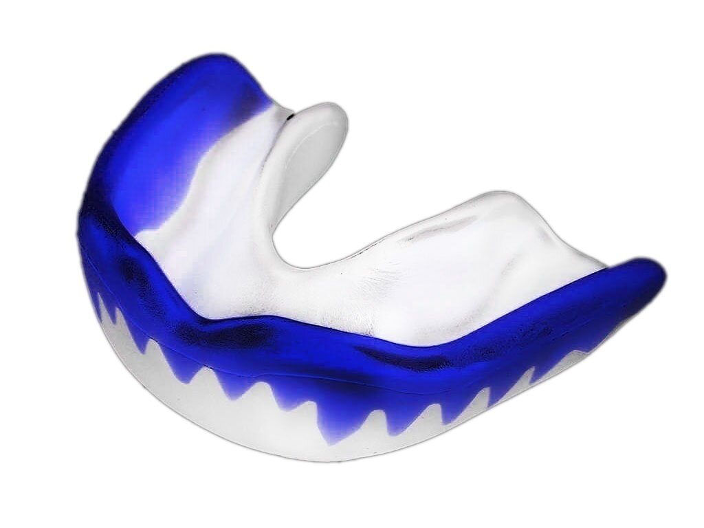 Капа боксерская одночелюстная EVA бело-синяя