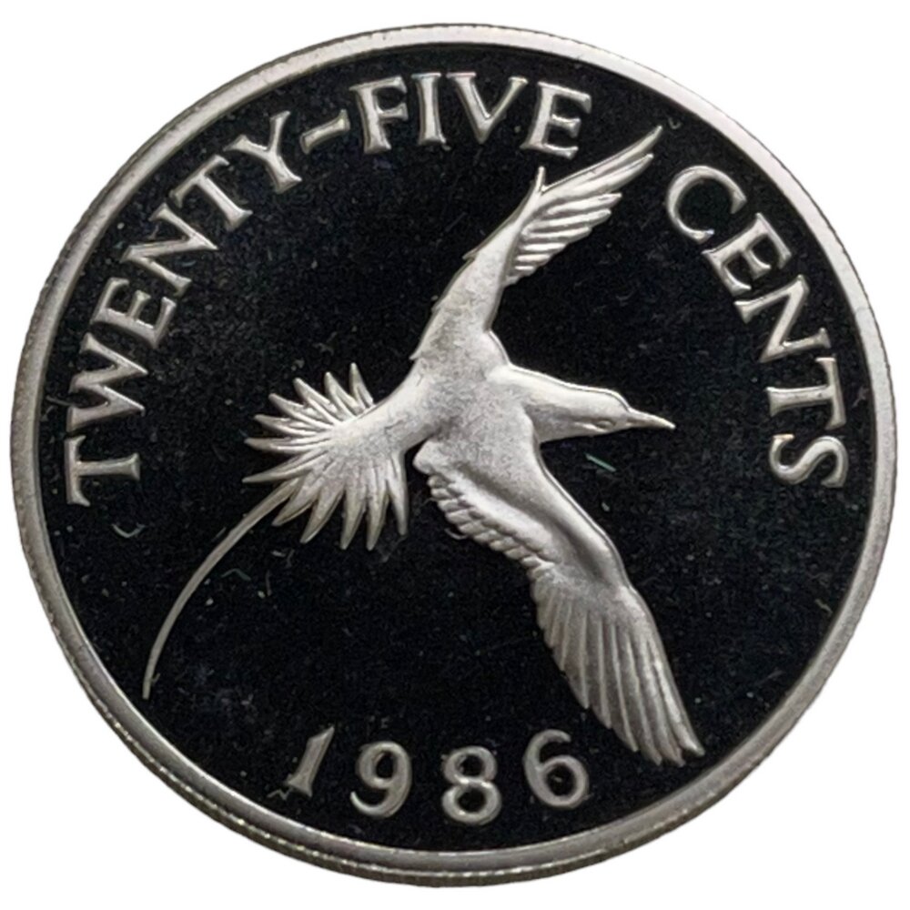 Бермудские острова 25 центов 1986 г. (Proof)