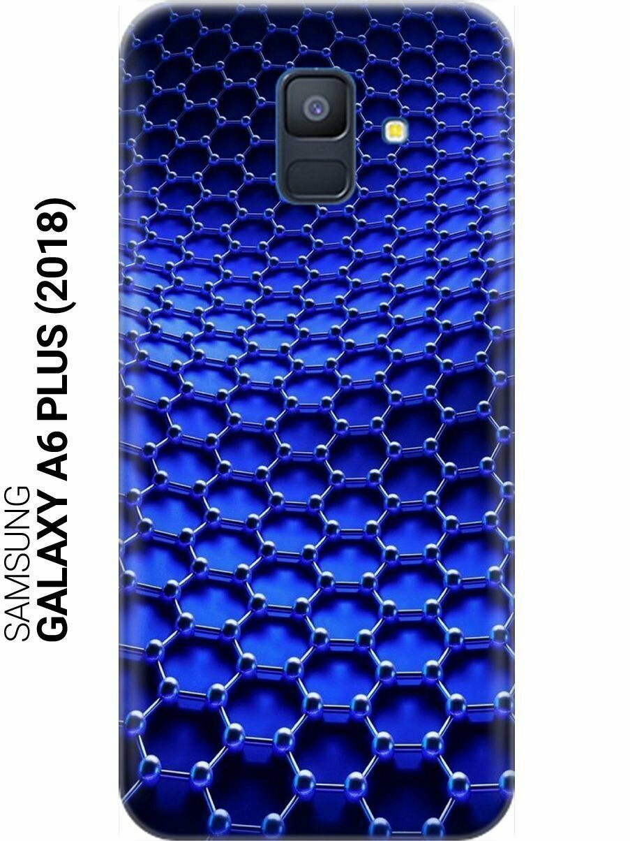 Ультратонкий силиконовый чехол-накладка для Samsung Galaxy A6 Plus (2018) с принтом "Молекулярная цепь"