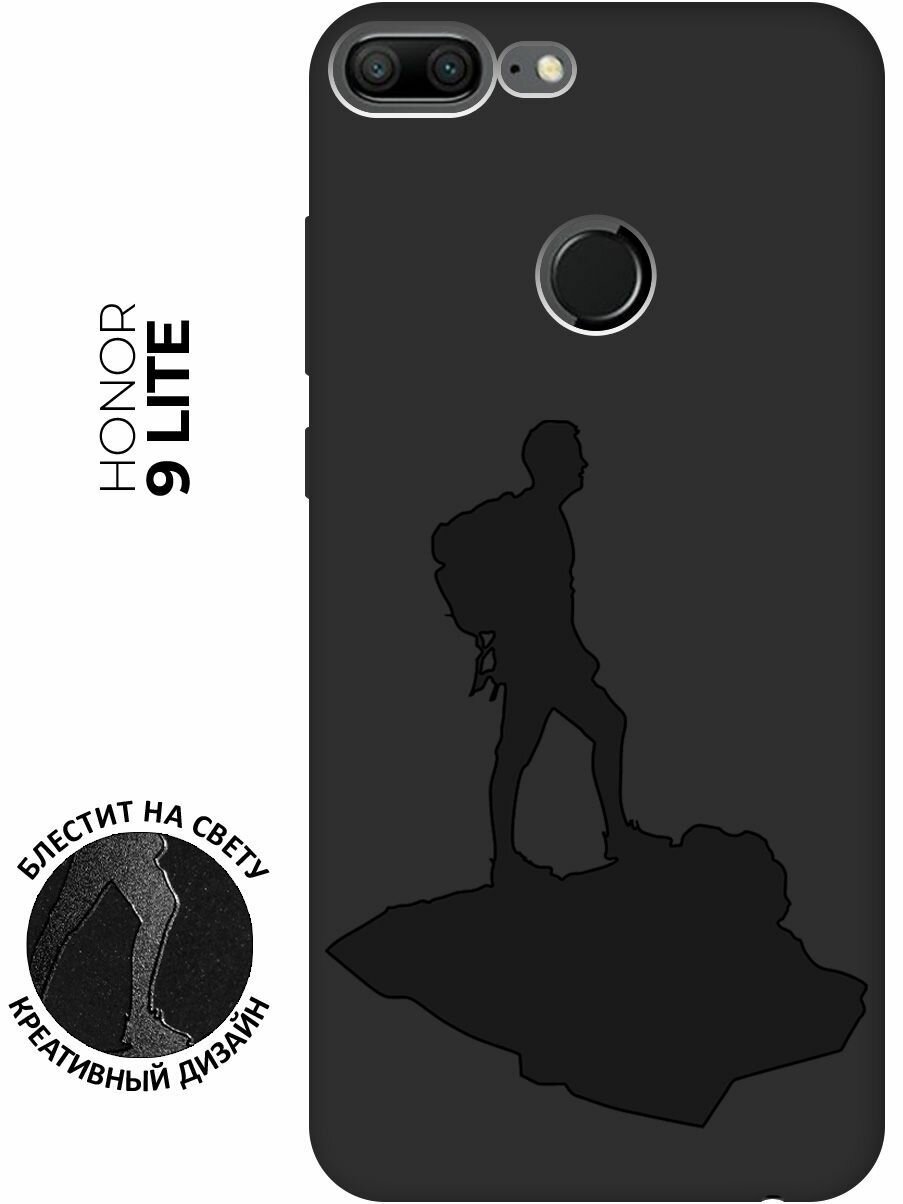 Матовый чехол Trekking для Honor 9 Lite / Хонор 9 Лайт с эффектом блика черный