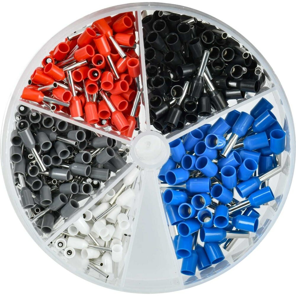 Набор наконечников №1 тип Е IEK, НШВИ, медь, 400шт, без изоляции, опрессовка/обжим