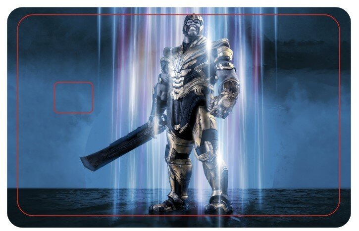 Наклейка на банковскую карту, стикер на карту, мемы, приколы, комиксы, стильная наклейка, Марвел, Танос