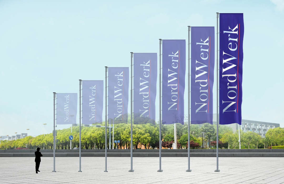 Флагшток уличный стационарный эконом баннер 9 метров