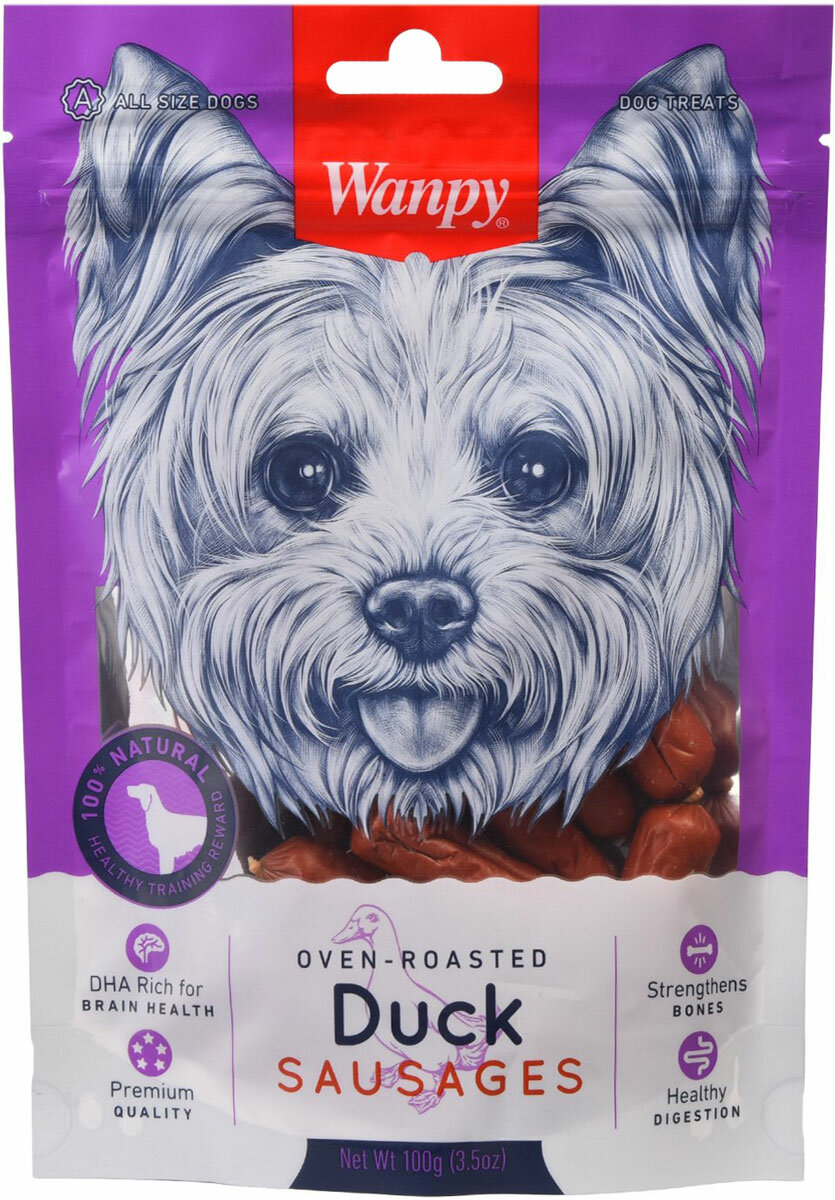 Лакомство WANPY DOG для собак сосиски утиные (100 гр х 10 шт)