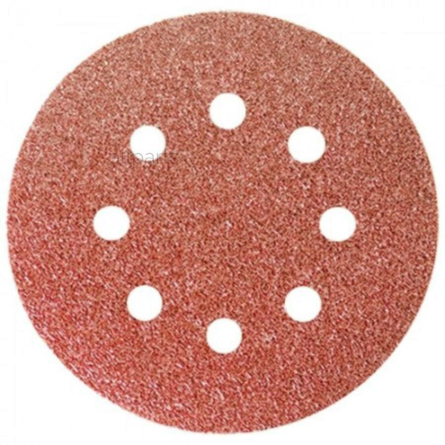 MATRIX 73803 Круг абразивный на ворсовой подложке под липучку, перфорированный, P 60, 125 мм, 5 шт. MATRIX 73803