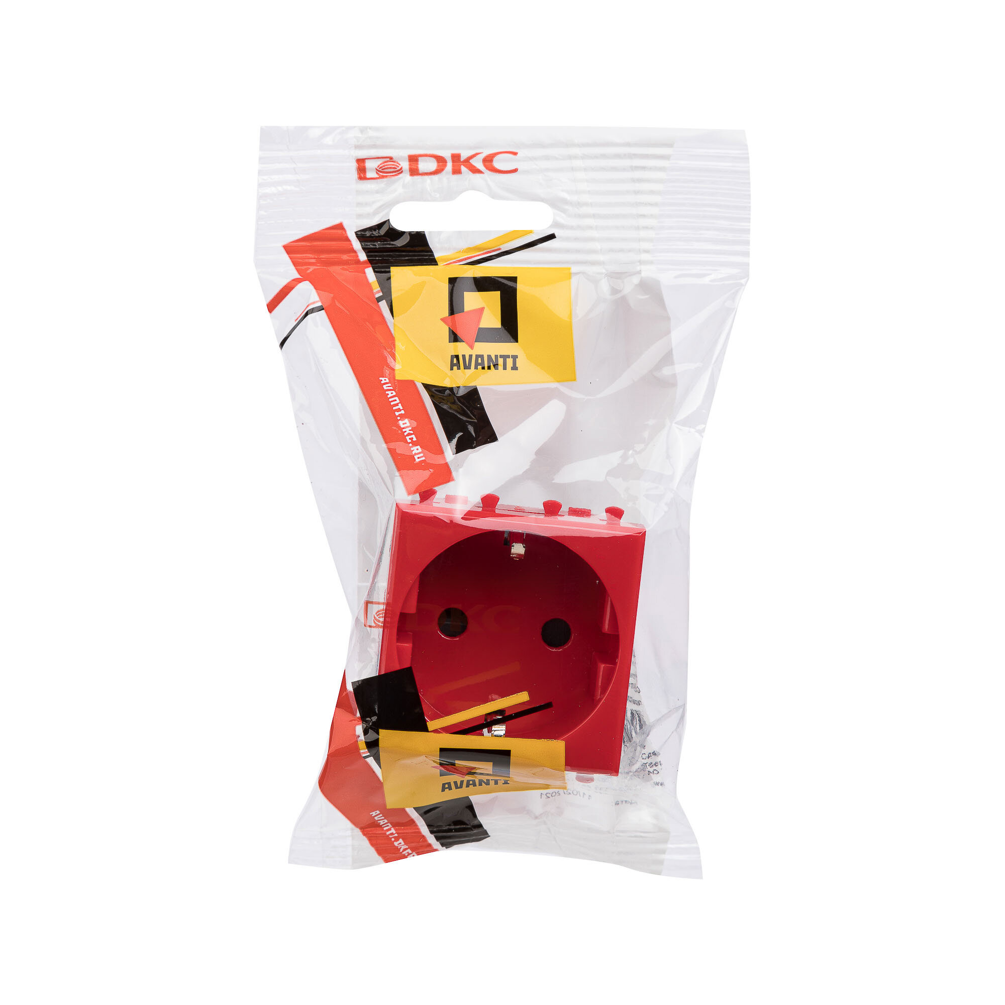 Розетка DKC Avanti Красный квадрат, в кабель канал, однопостовая, 16A, красный (4401002)