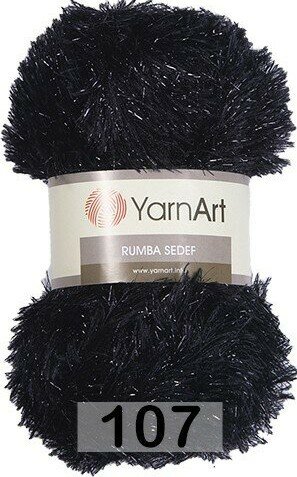 Пряжа Rumba Yarnart цвет 107 черный, 100 г. 160 м. 1 моток.