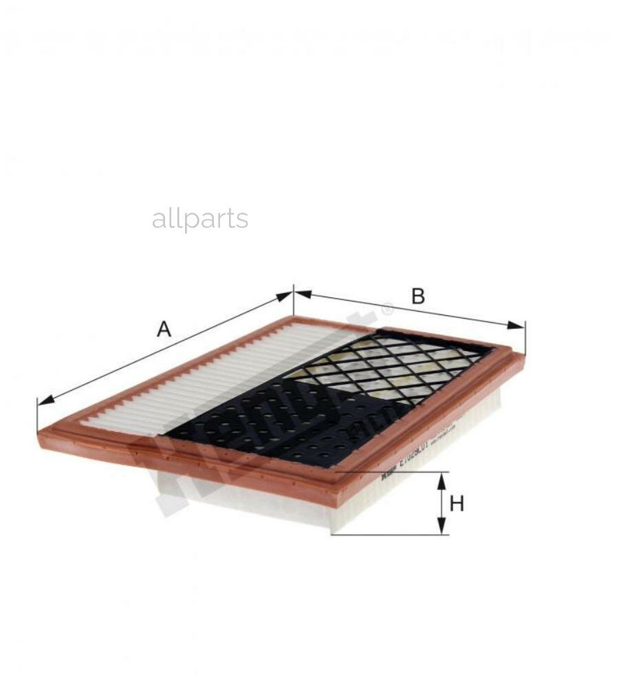 HENGST FILTER E1029L01 Фильтр воздушный левый. MERCEDES-BENZ: C-CLASS (W204) C300-C350CDi/4-matic 07-14, E-CLASS (W211) E280CDi/E320CDi 05-08, M-CLASS (W164) ML280-ML350CDi 4-matic 05-11