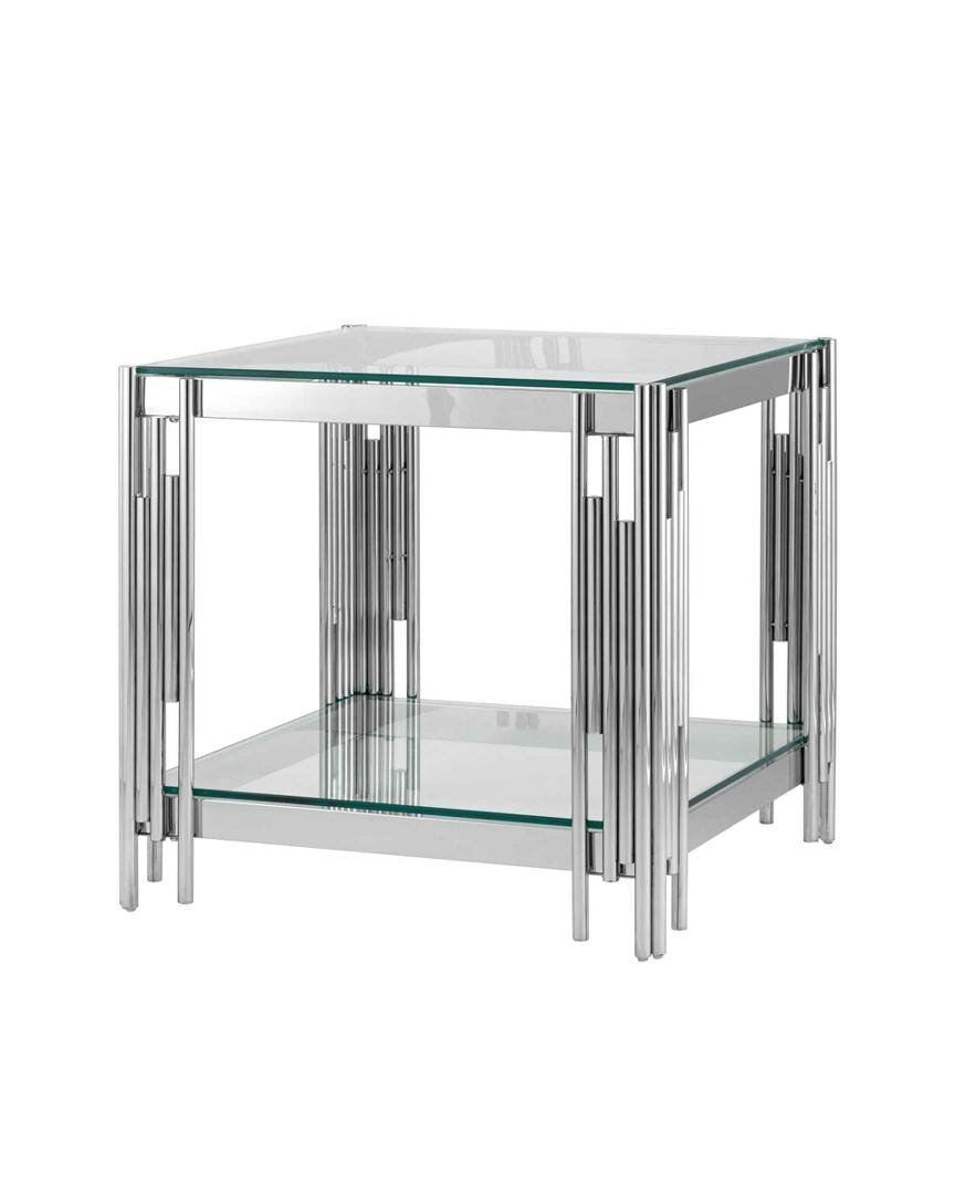 Stool Group Журнальный стол 55*55 гэтсби серебро, профиль каркаса сталь, материал столешницы стекло, 55*55*55 см, арт. УТ000000888
