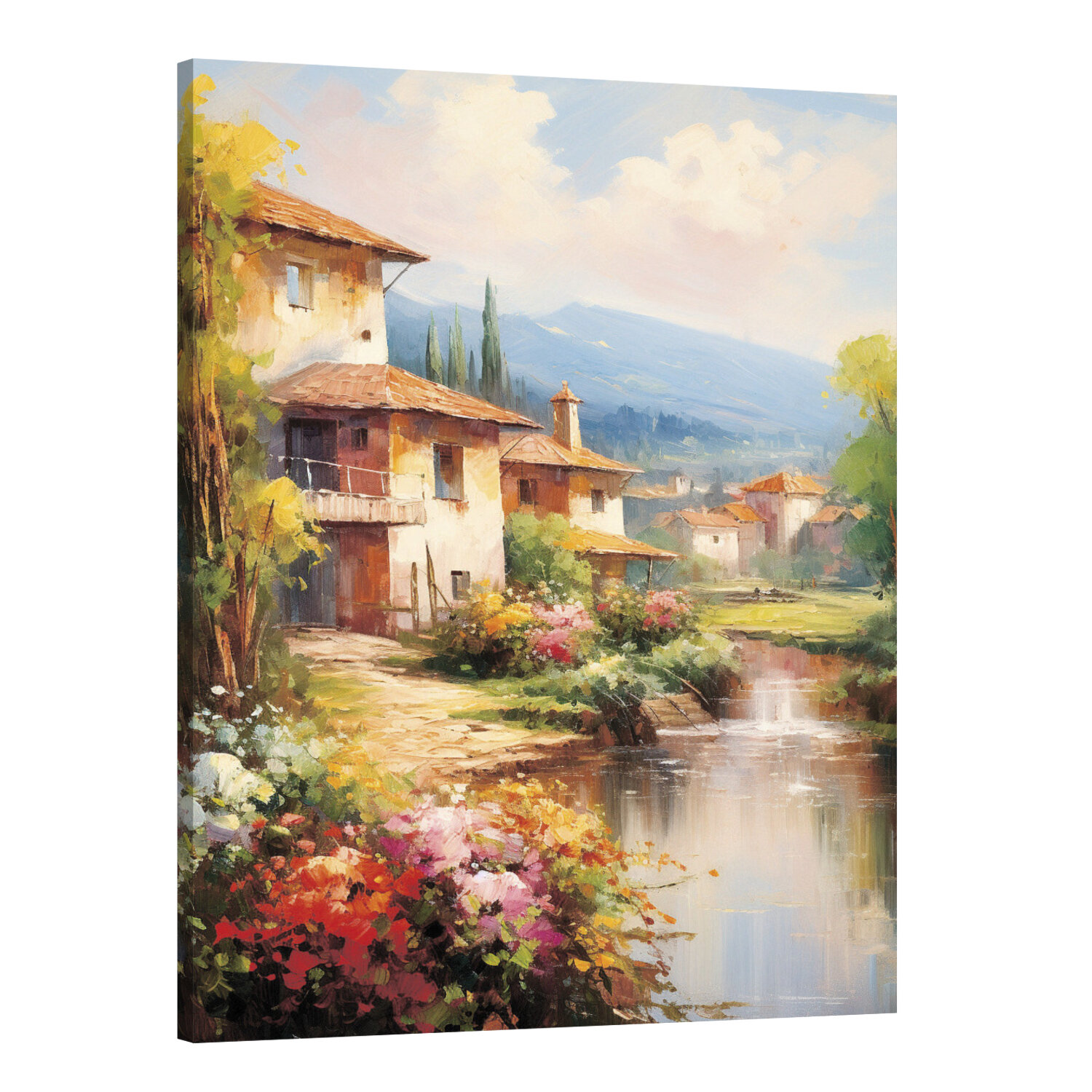 Интерьерная картина 50х70 "Деревня в стиле романтизма"