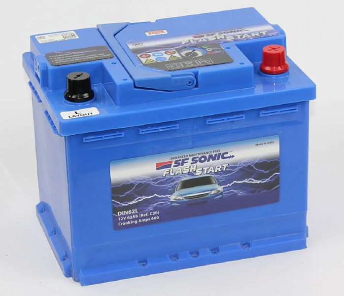 Аккумулятор автомобильный SF SONIC L2 62Ah 600A ОП (242х175х190) L2 242x175x190