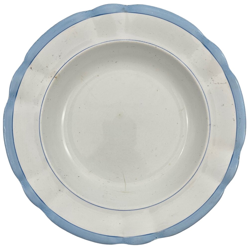 Тарелка "Изящная", 25 см, глубокая, 1913-1917 г, Кузнецов на Волхове, Российская Империя (трещина)