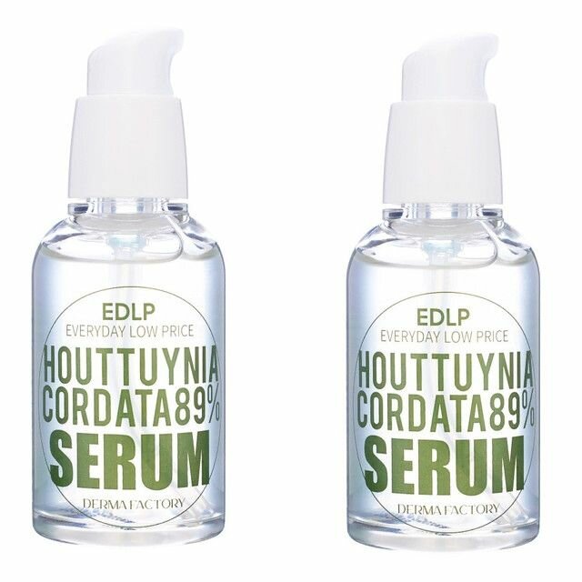 Derma Factory Сыворотка для лица Houttuynia Cordata 89% Serum, Успокаивающая, с экстрактом цветка хауттюйнии, 50 мл, 2 шт