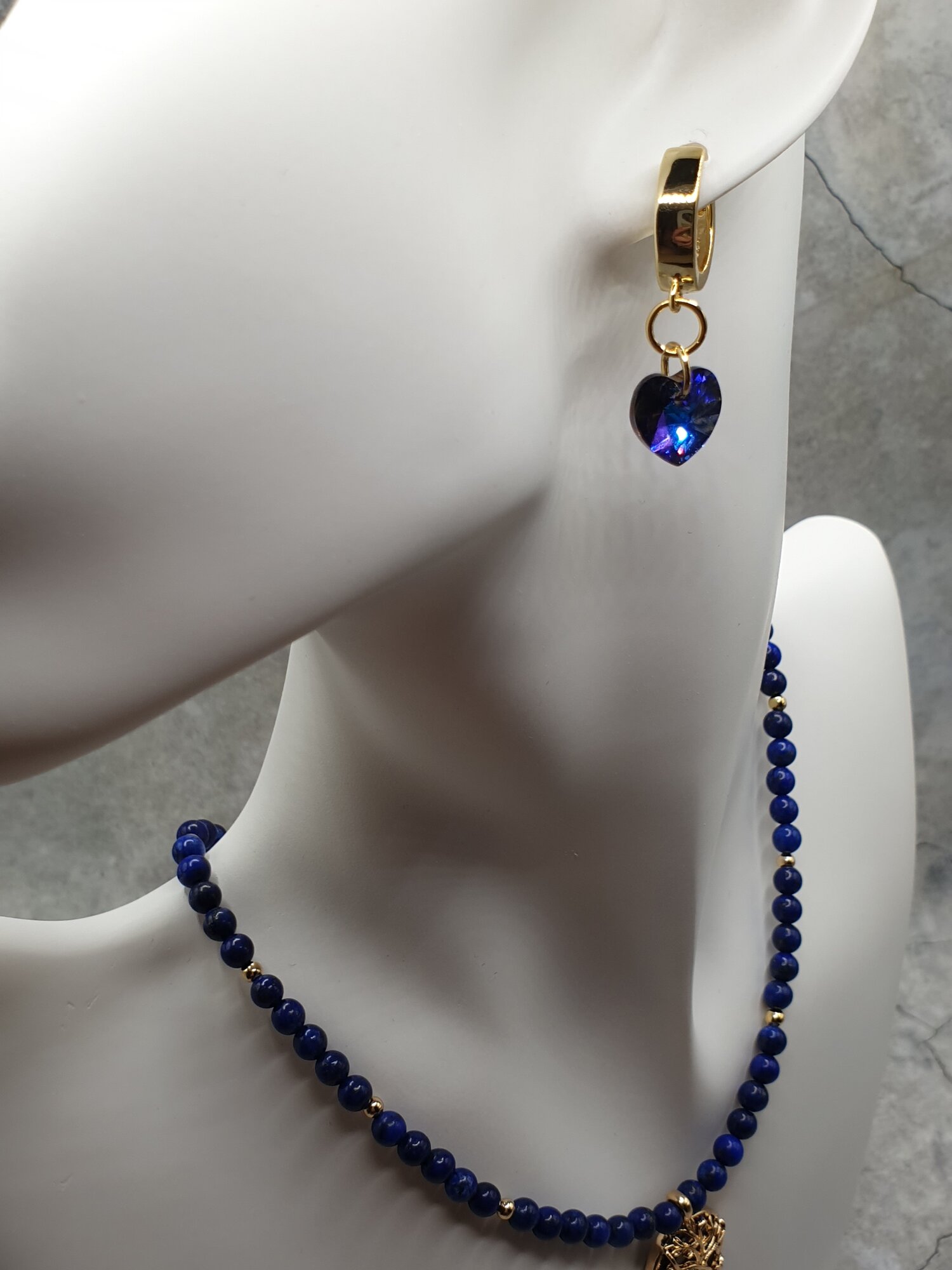 Чокер, лазурит, хрусталь