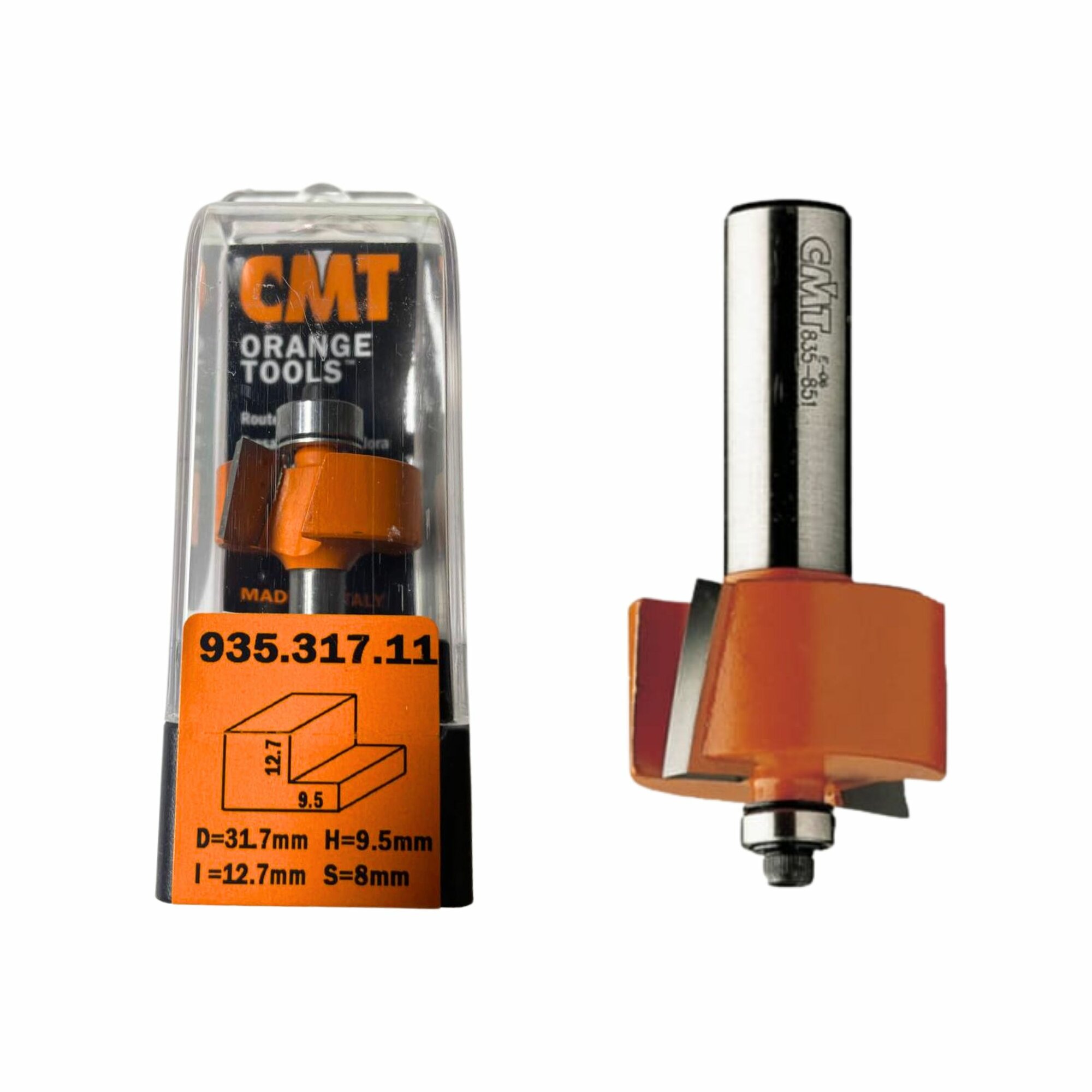 Фреза для фрезера четвертная (31.7x12.7 мм; хвостовик 8 мм) CMT 935.317.11