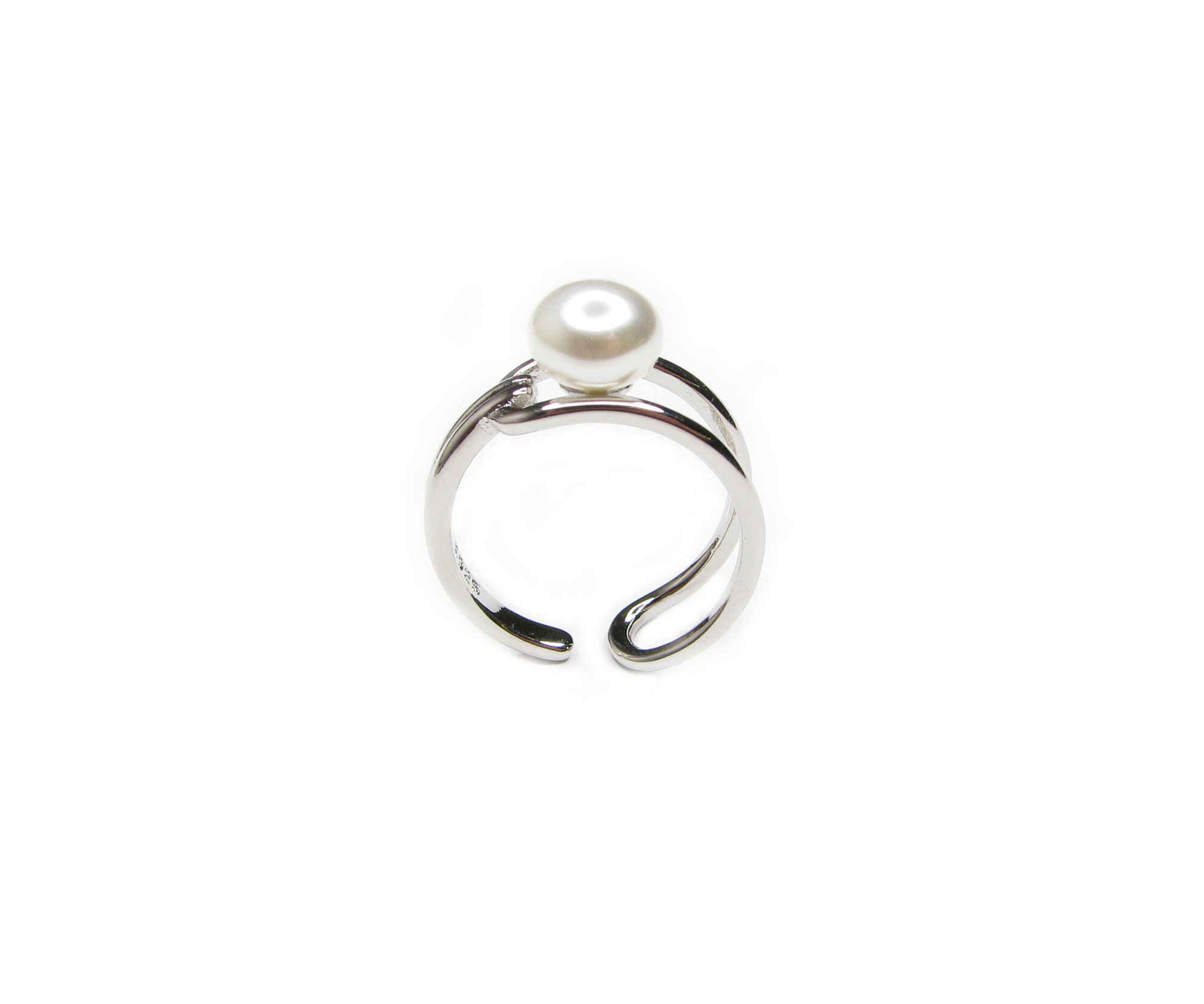 Кольцо, жемчуг Swarovski синтетический, жемчуг имитация