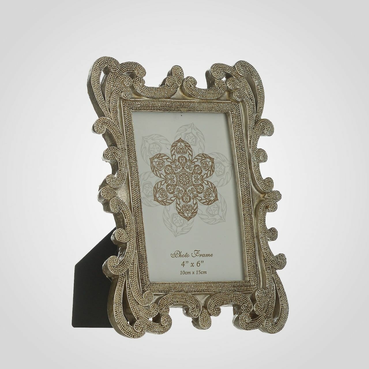 Рамка для фото 10х15 см в стиле винтаж Серебряная нежность / Фоторамка 4х6 серебро / декор для дома, офиса и интерьера