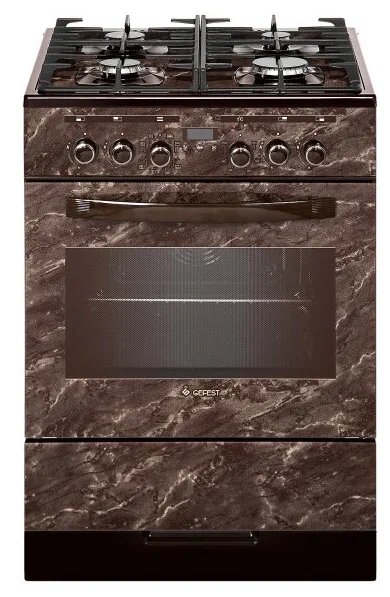 Плита Gefest ПГЭ 6502-04, комбинированная, 4 газовые конфорки, 1 электрическая, 55 л