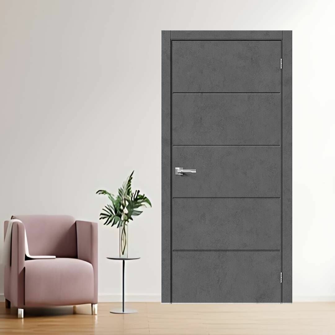 Межкомнатная дверь Граффити 1Д Slate 600х2000 глухая (комплект)