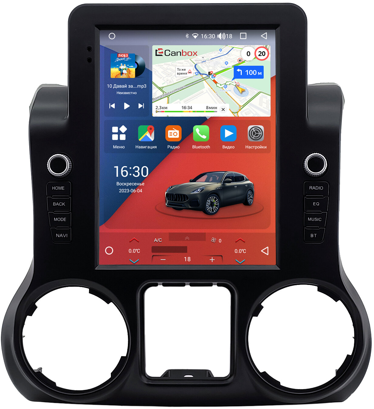 Штатная магнитола Jeep Wrangler 3 (JK) 2011-2014 Canbox PRO-Line (Tesla) 9.7" 8/256 7883-1312-207 Android 13 (4G-SIM, DSP, QLed)