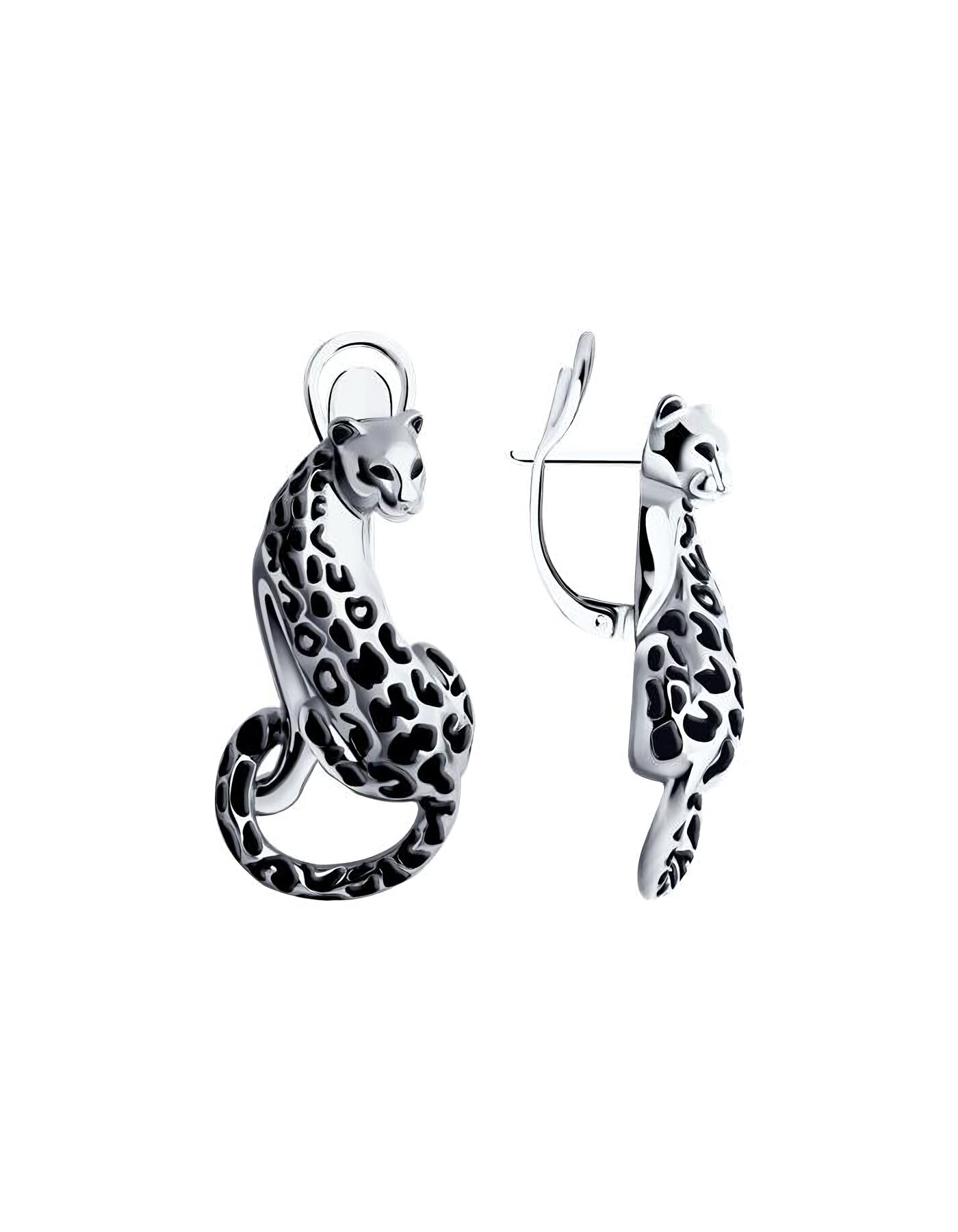 Серьги, серебро, 925 проба, родирование, эмаль