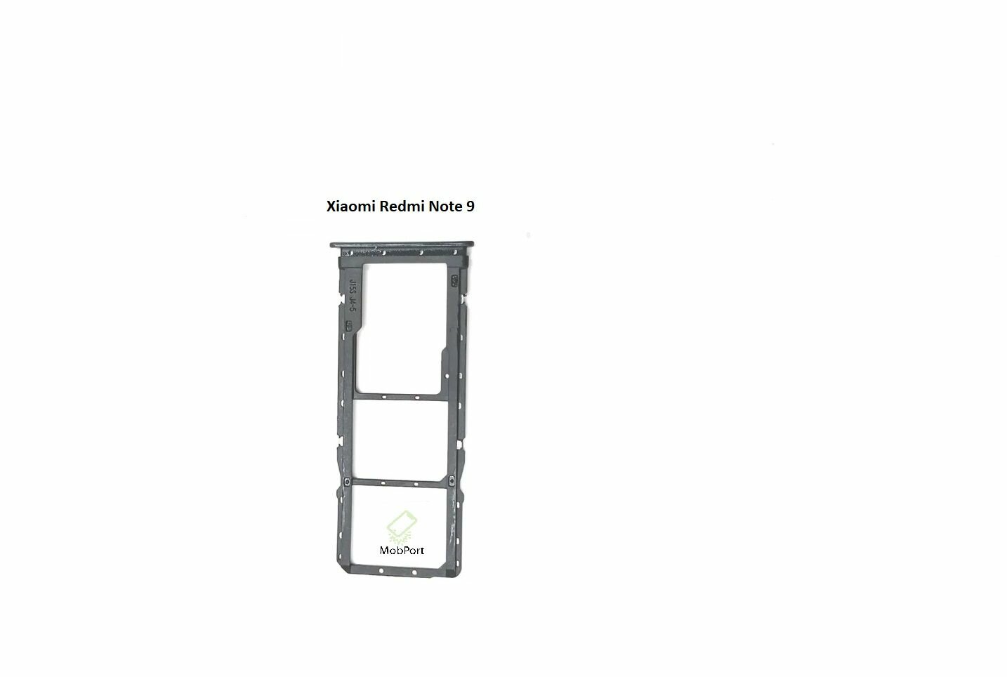 Держатель SIM-карты, для Xiaomi Redmi Note 9, чёрный, металл, пластик