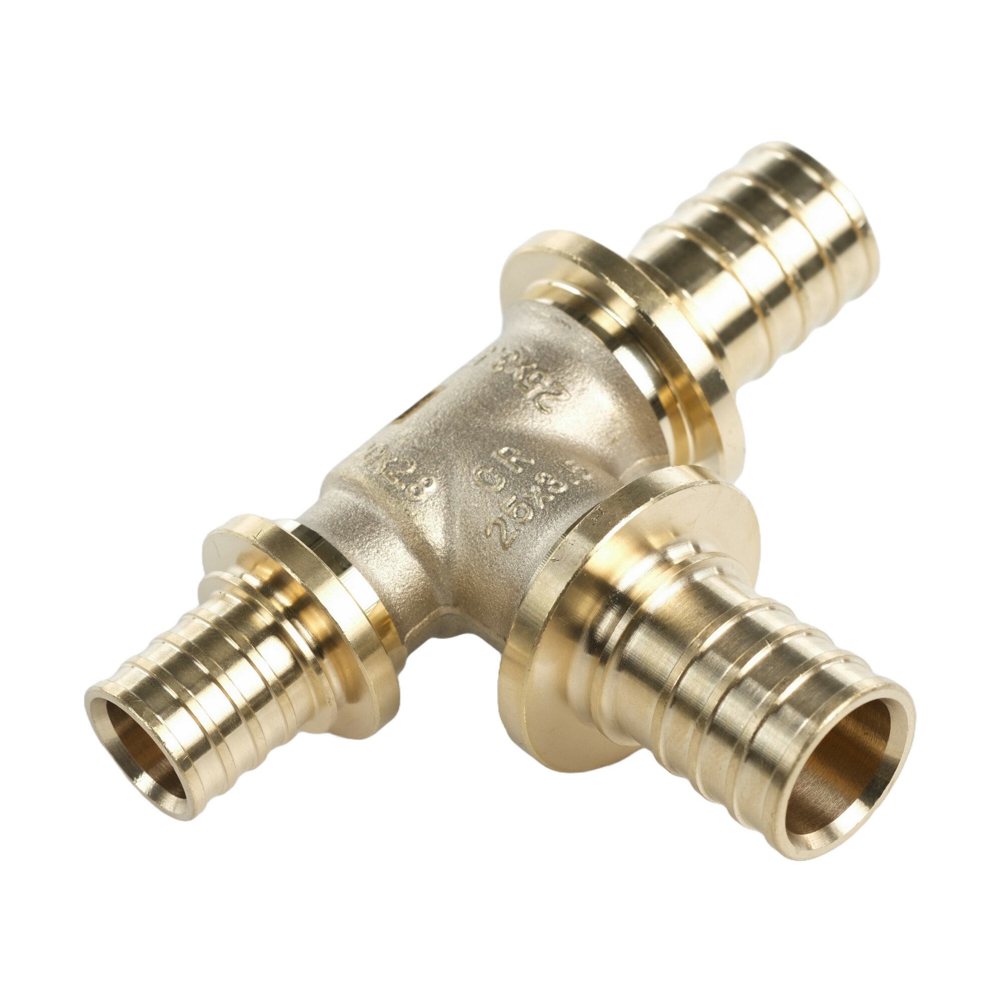 Тройник с уменьшенным торцевым проходом рехау MX, DZR латунь, 20x20x16 (11080711001)