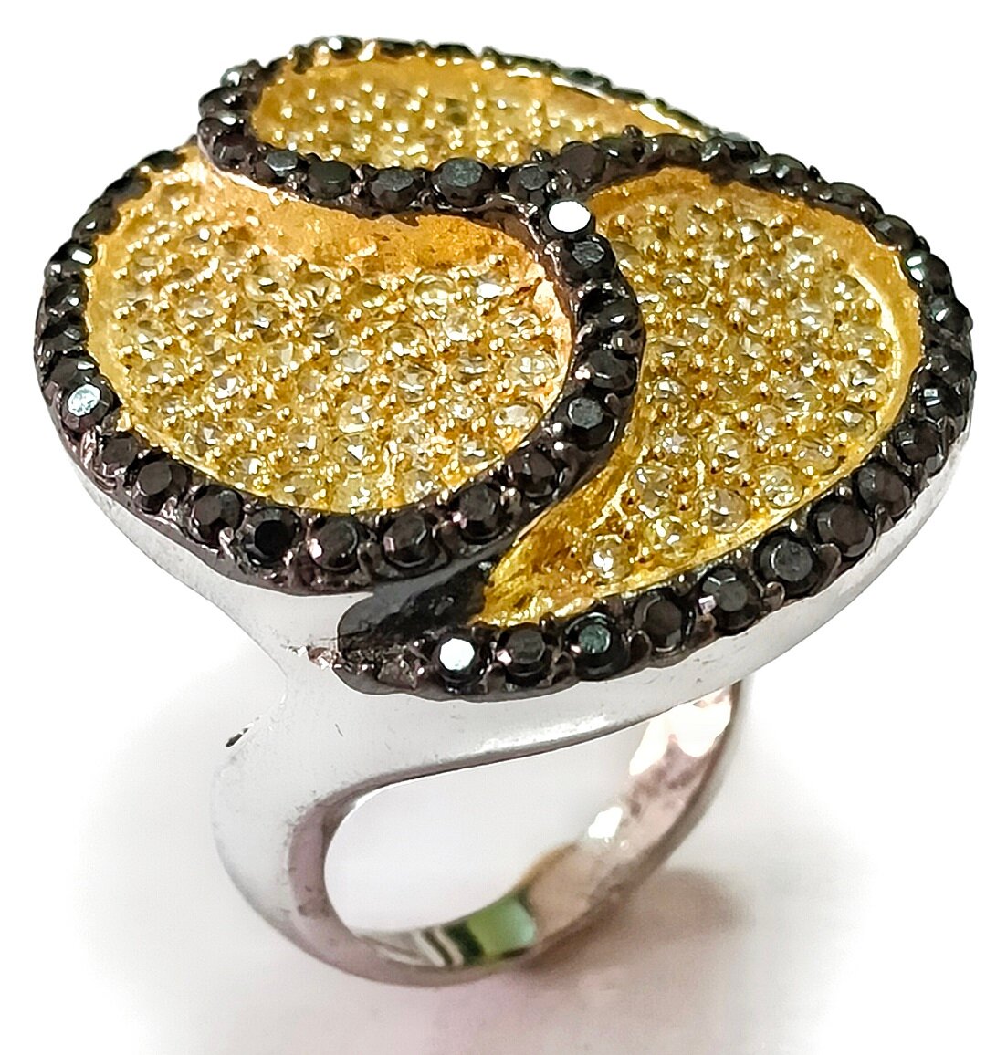 Перстень, серебро, 925 проба, родирование, фианит