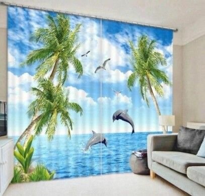 Шторы "Фотогабардин", 300x260 см, габардин, крепление лентой