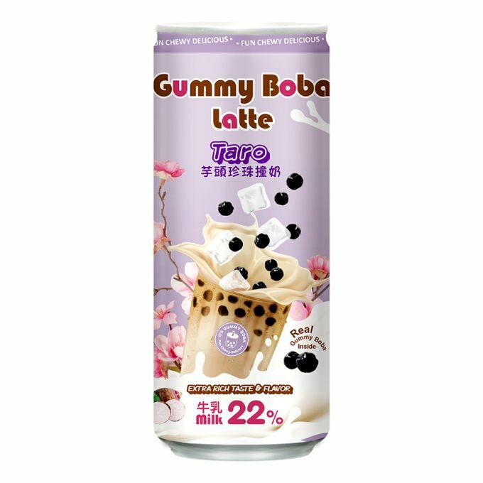 Напиток O's Bubble Gummy Boba Latte Taro, 470 мл