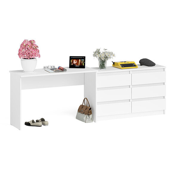 Стол письменный Мори МСП1200.1 + Комод МК1200.6, цвет белый