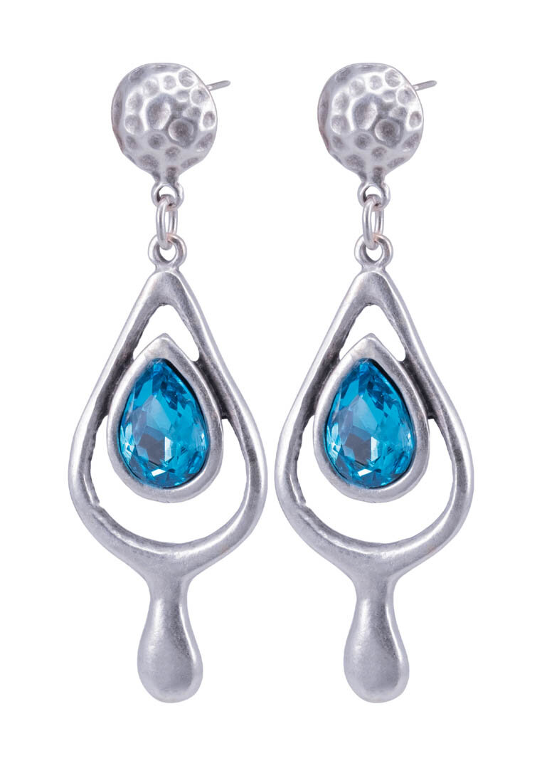 Серьги с подвесками, фианит