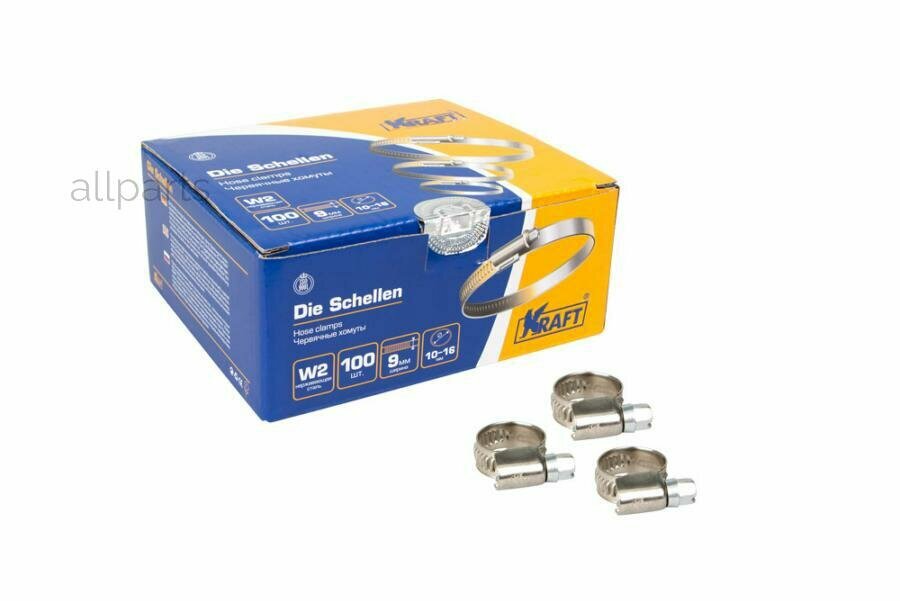 KRAFT KT880401 Хомут 10-16 мм (нержавеющая сталь) KRAFT KT880401