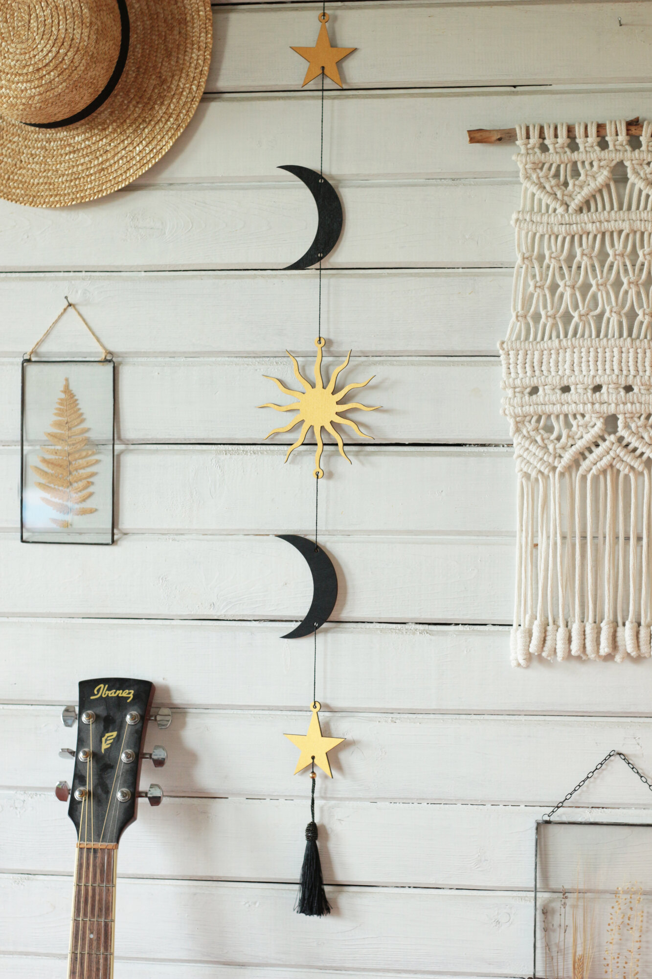 Бохо панно/ декор для дома в бохо и сканди стиле "Луны и звезды'