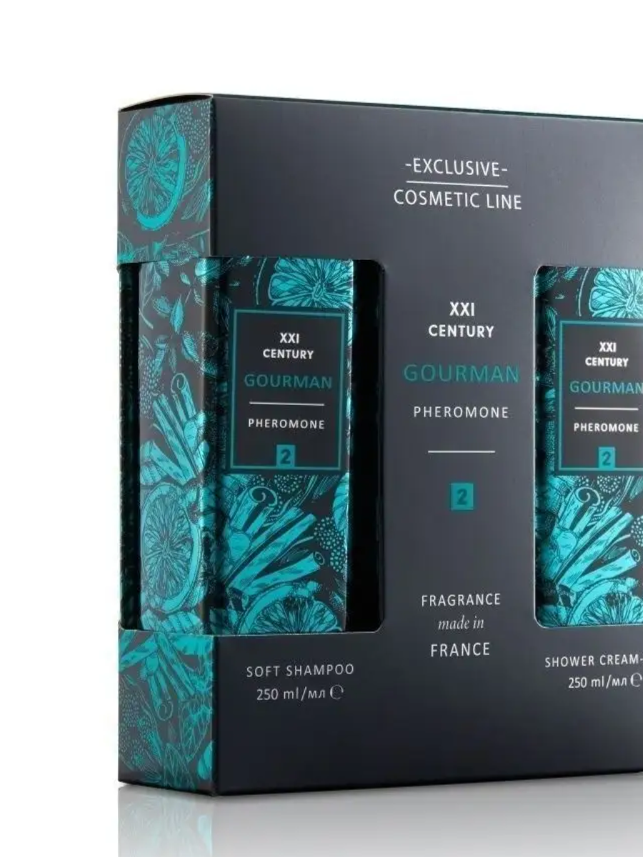 XXI CENTURY Gourman №2 набор: мягкий шампунь с феромонами 250 мл + крем-гель для душа с феромонами 250 мл