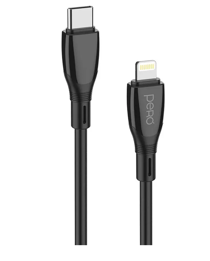 Кабель Type-C - Lightning PERO DC11 1м 27w черный (PRDC-11TL1MB)